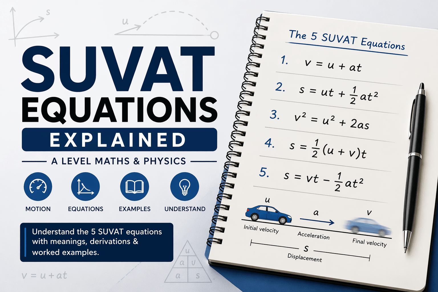 SUVAT Equations Explained (A Level Maths & Physics)