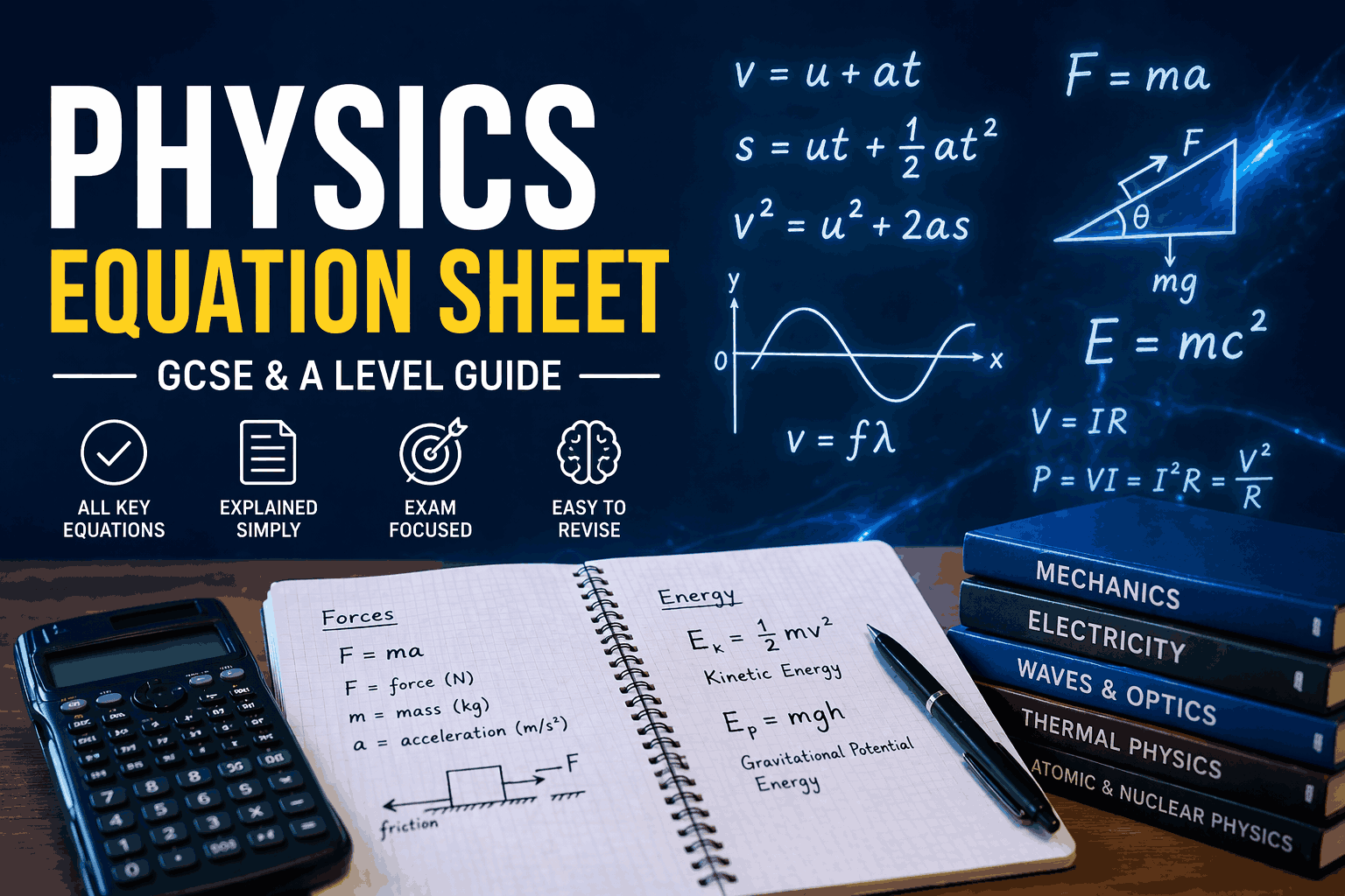 Physics Equation Sheet (GCSE & A Level Guide)
